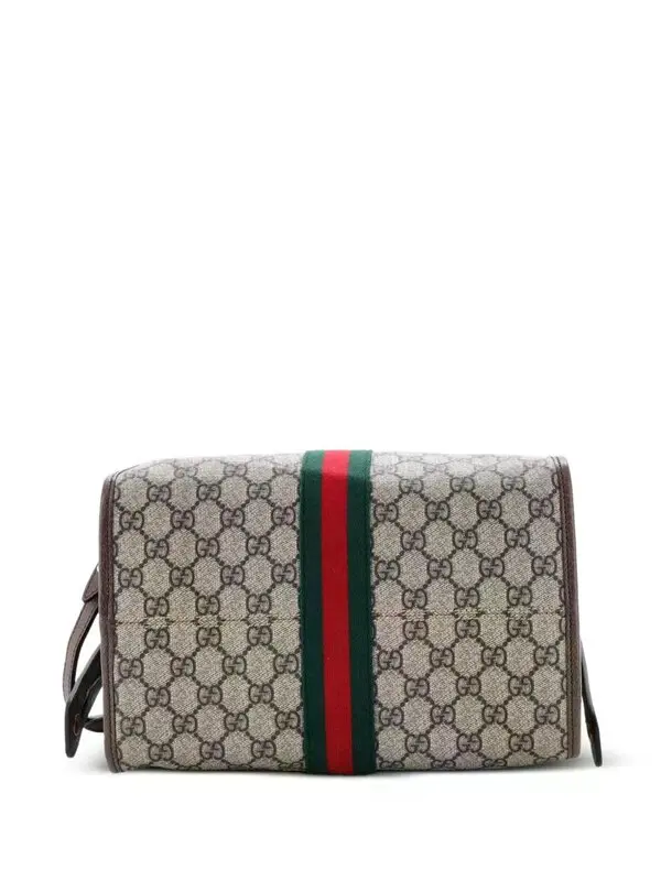 Gucci Ophidia Fold Over Duffle Bag Gg Coated Canvas Mini Travel Bag - Brown