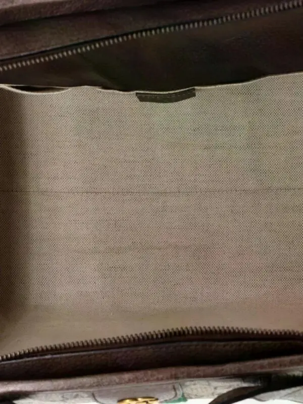 Gucci Ophidia Fold Over Duffle Bag Gg Coated Canvas Mini Travel Bag - Brown