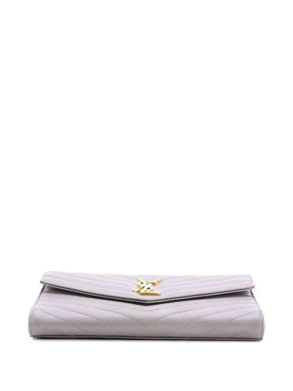 Saint Laurent Classic Monogram Envelope Wristlet - Grey