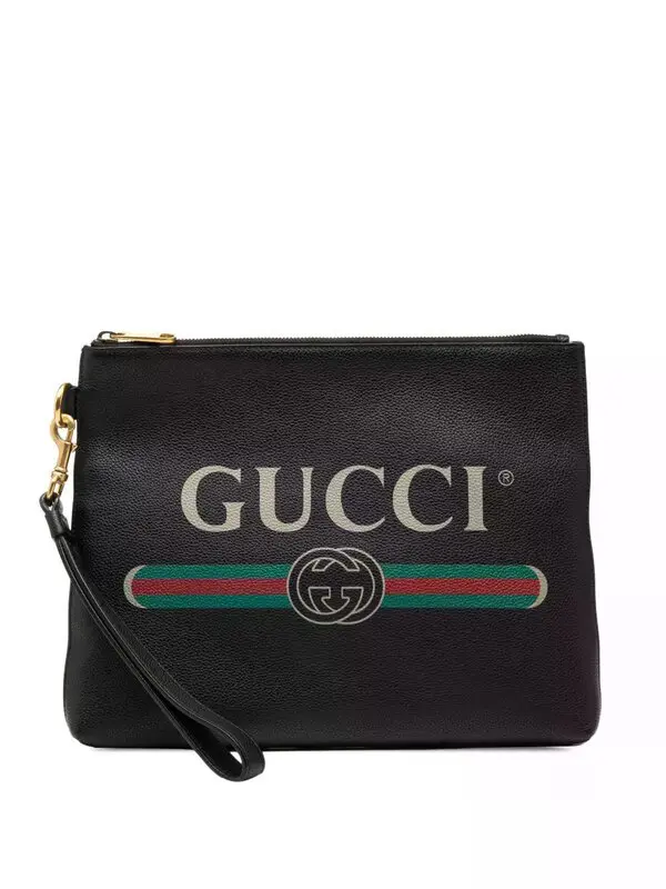 Gucci Leather Logo Clutch