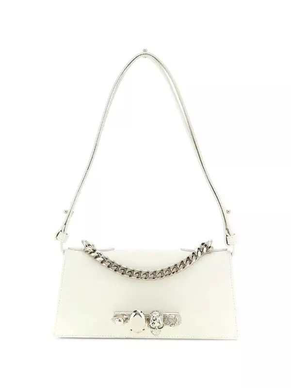 Alexander McQueen Mini Jewelled Shoulder Bag - White