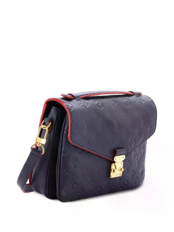 LOUIS VUITTON Pochette Metis Monogram Empreinte Leather Crossbody Bag - Blue