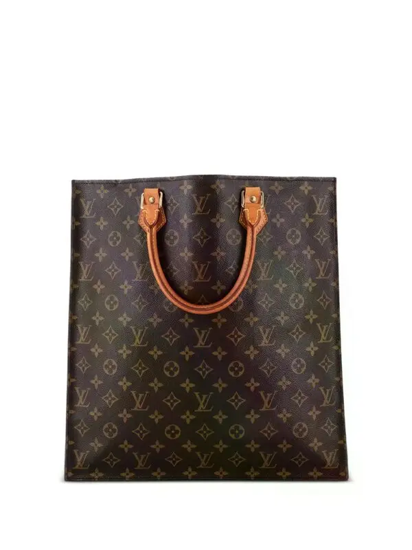 LOUIS VUITTON Sac Plat Monogram Canvas Tote Bag - Brown