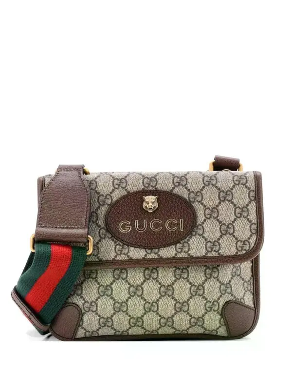 Gucci Neo Vintage Flap Messenger Gg Coated Canvas Small Crossbody Bag - Brown