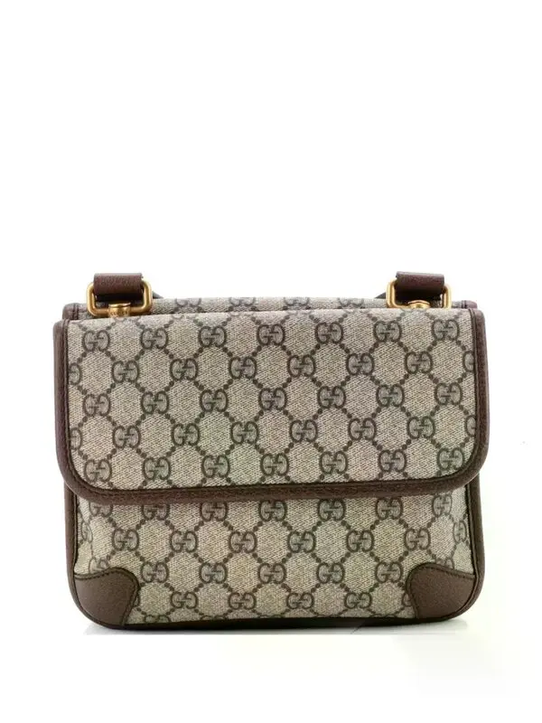 Gucci Neo Vintage Flap Messenger Gg Coated Canvas Small Crossbody Bag - Brown
