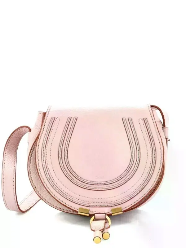 Chloé Marcie Leather Small Crossbody Bag - Pink