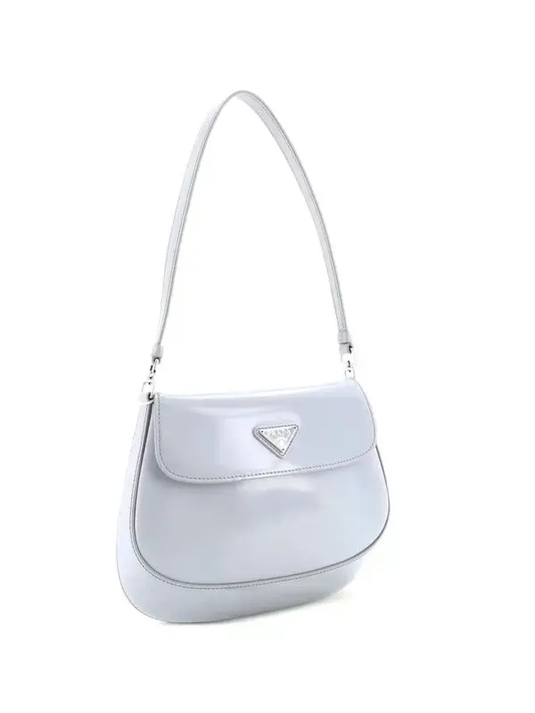 Prada Cleo Flap Shoulder Bag Spazzolato Leather - Blue