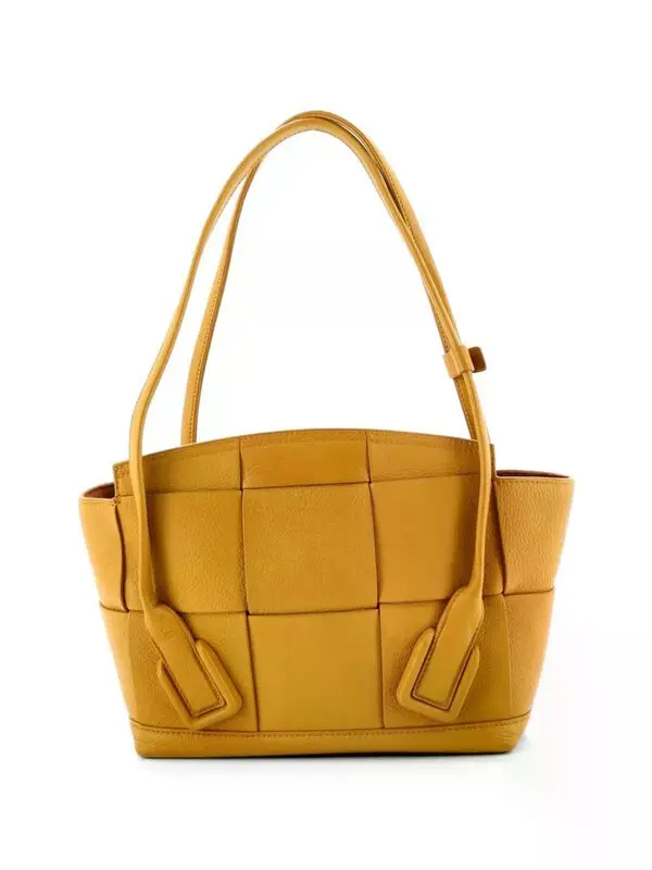 Bottega Veneta Arco Intrecciato Leather Small Shoulder Bag - Yellow