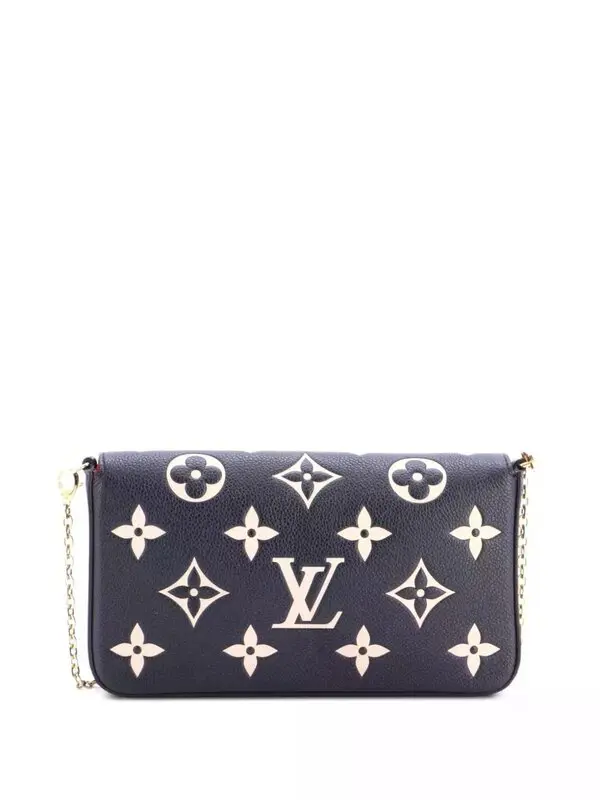 LOUIS VUITTON Felicie Pochette Bicolor Monogram Empreinte Giant Crossbody Bag - Black