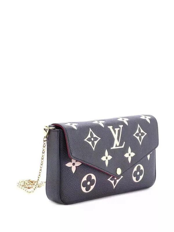 LOUIS VUITTON Felicie Pochette Bicolor Monogram Empreinte Giant Crossbody Bag - Black