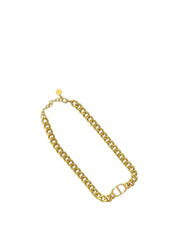 Dior 2015-2025 Plated Cd Logo Chain Link Necklace - Gold