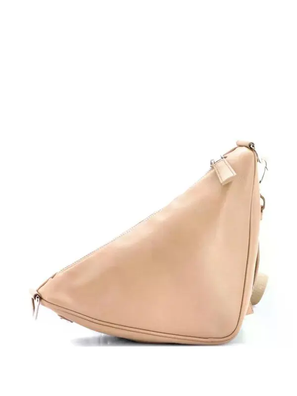 Prada Triangle Logo Zip Leather Small Crossbody Bag