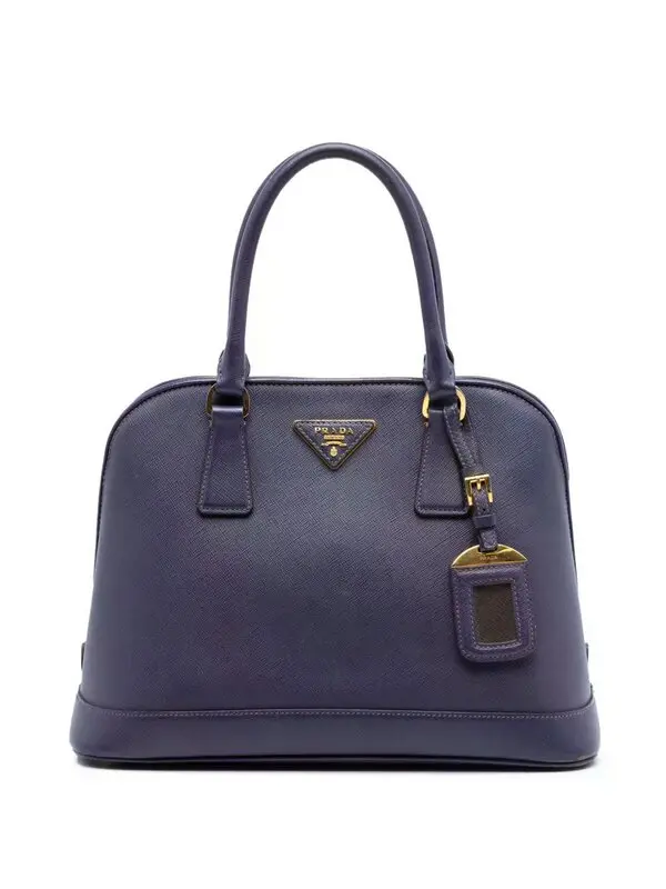 Prada 2010-2026 Medium Saffiano Lux Open Promenade Satchel - Purple