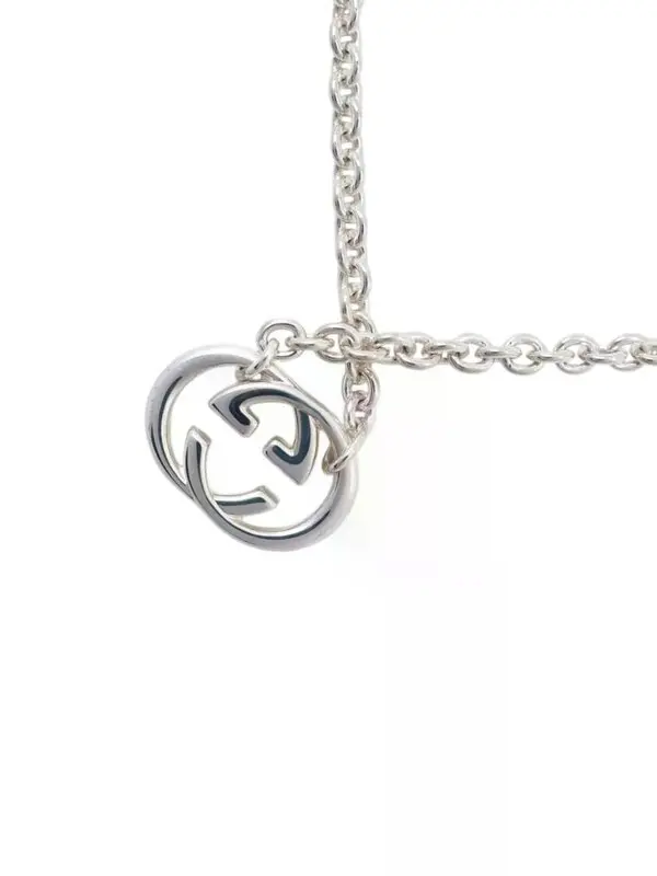Gucci Sterling Interlocking G Pendant Necklace - Silver