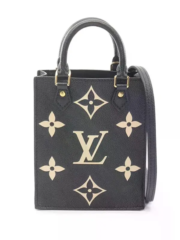 LOUIS VUITTON 2021-2025 Bicolor Monogram Empreinte Petit Sac Plat - Black