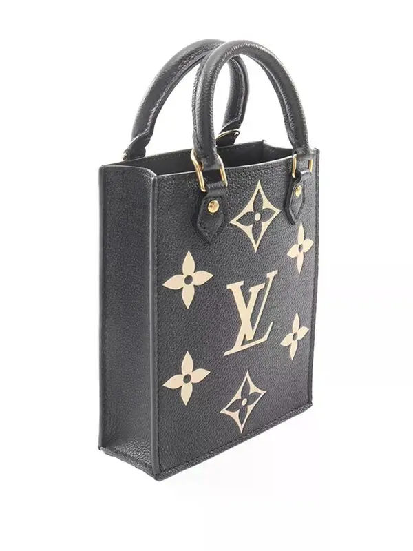 LOUIS VUITTON 2021-2025 Bicolor Monogram Empreinte Petit Sac Plat - Black