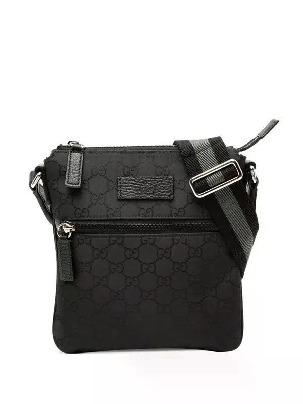 Gucci Gg Nylon Web Crossbody Bag - Black