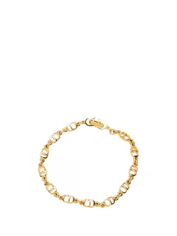 Dior Plated Cd Logo Link Bracelet - Gold