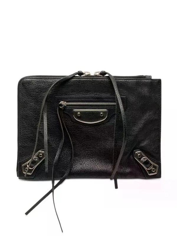 Balenciaga 2014 Chevre Motocross Classic Metallic Edge Clutch