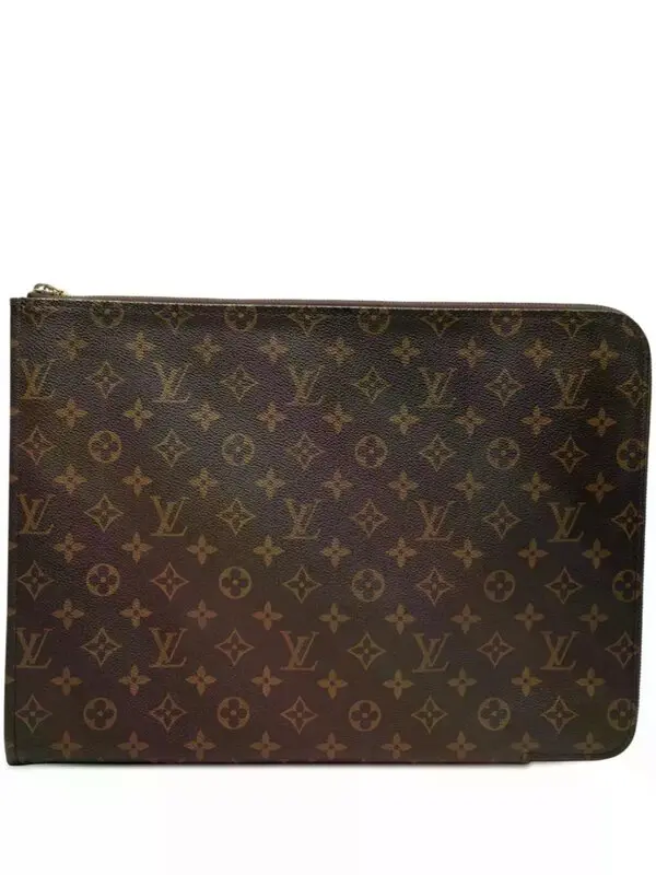 LOUIS VUITTON 1996 Monogram Poche Documents Portfolio - Brown