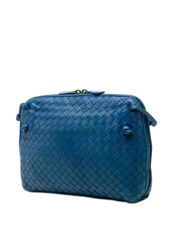 Bottega Veneta Nappa Intrecciato Nodini Crossbody Bag - Blue