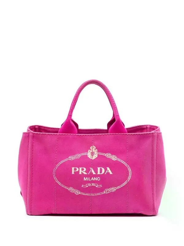 Prada 2013-2025 Canvas Canapa Logo Satchel - Pink