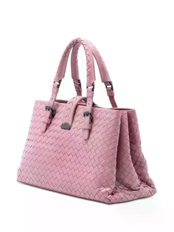 Bottega Veneta Small Nappa Intrecciato Roma Satchel - Pink