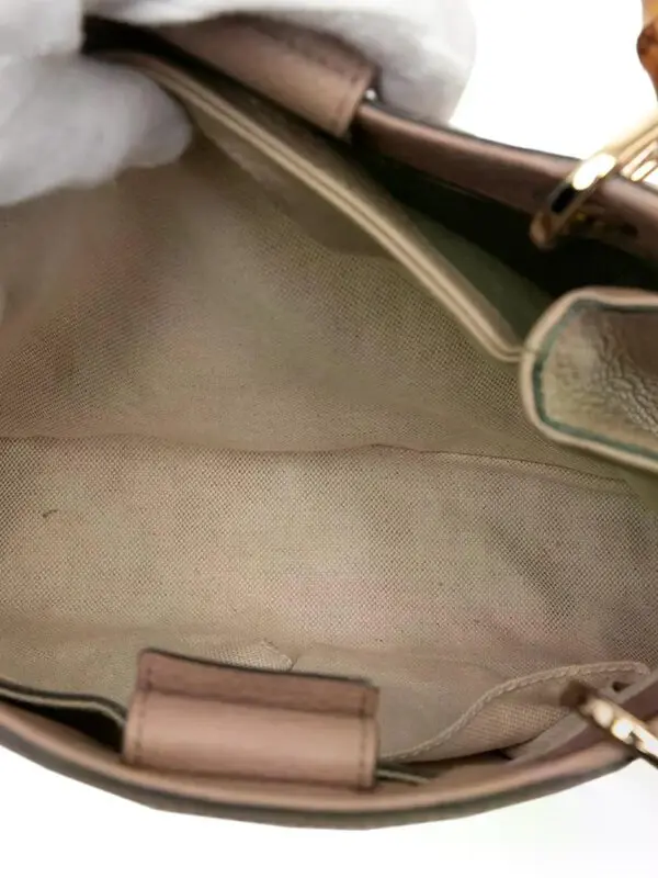 Gucci 2000-2015 Small Calfskin Bamboo Shopper Satchel - Brown