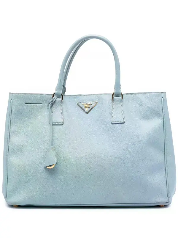 Prada 2010-2025 Large Saffiano Lux Galleria Satchel - Blue