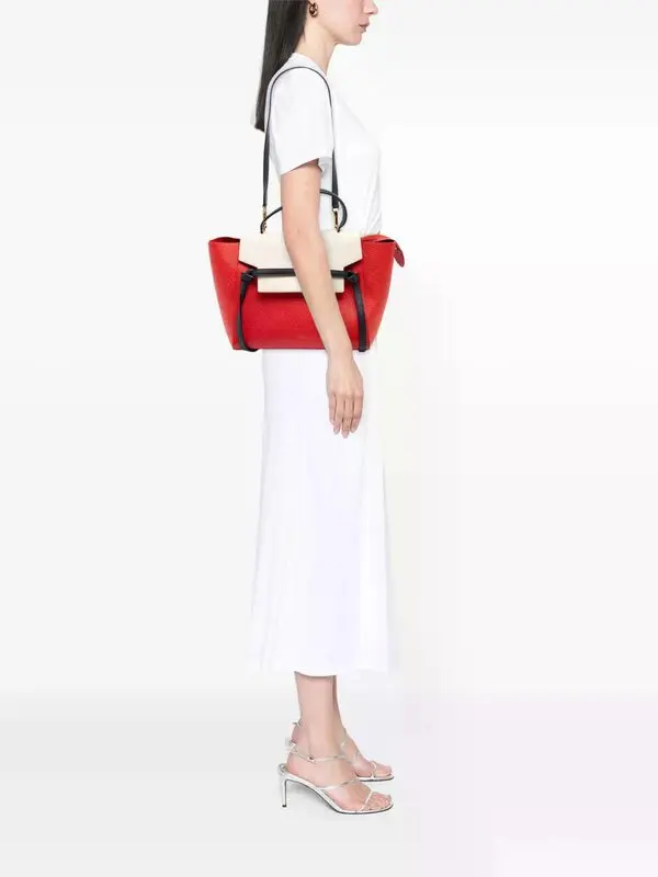 Celine Mini Tricolor Grained Calfskin Belt Bag Satchel 2015 - Red