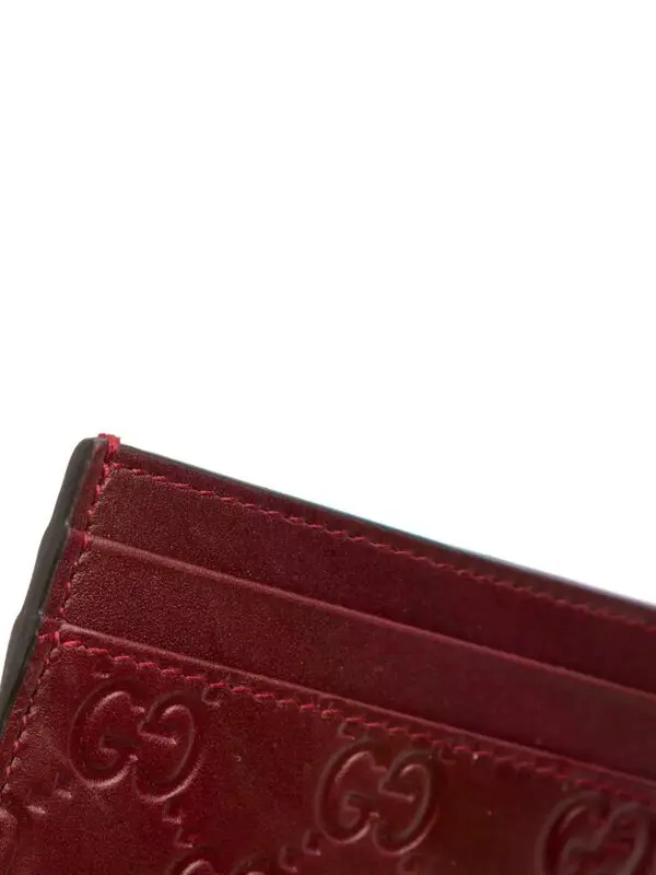 Gucci 2016-2026 Guccissima Card Holder - Red