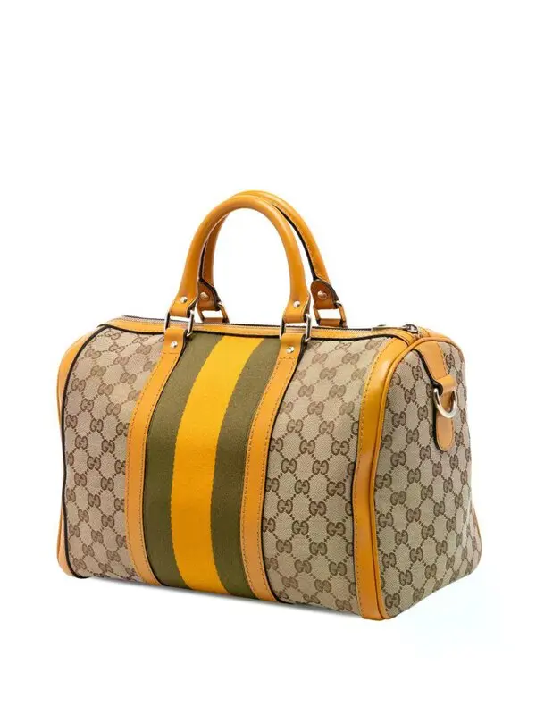 Gucci Gg Canvas Web Joy Boston Bag - Yellow