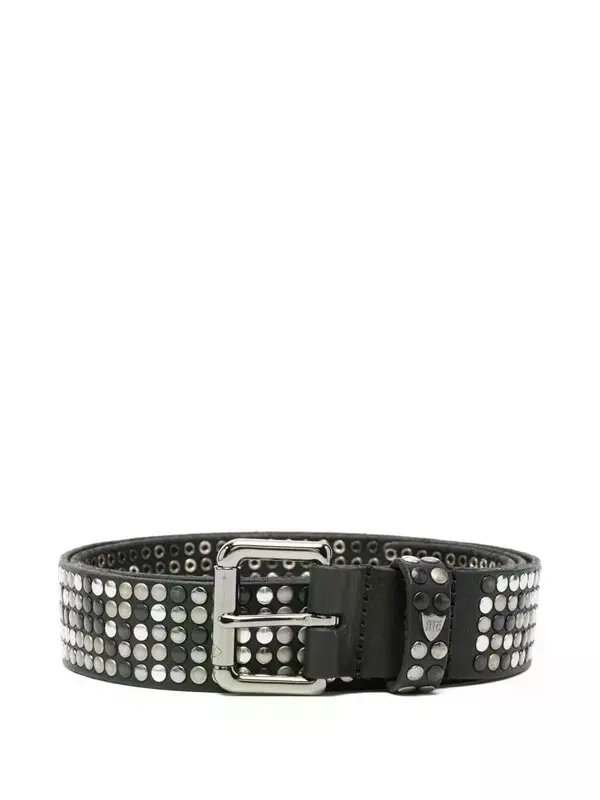 HTC LOS ANGELES Studded Leather Belt - Black