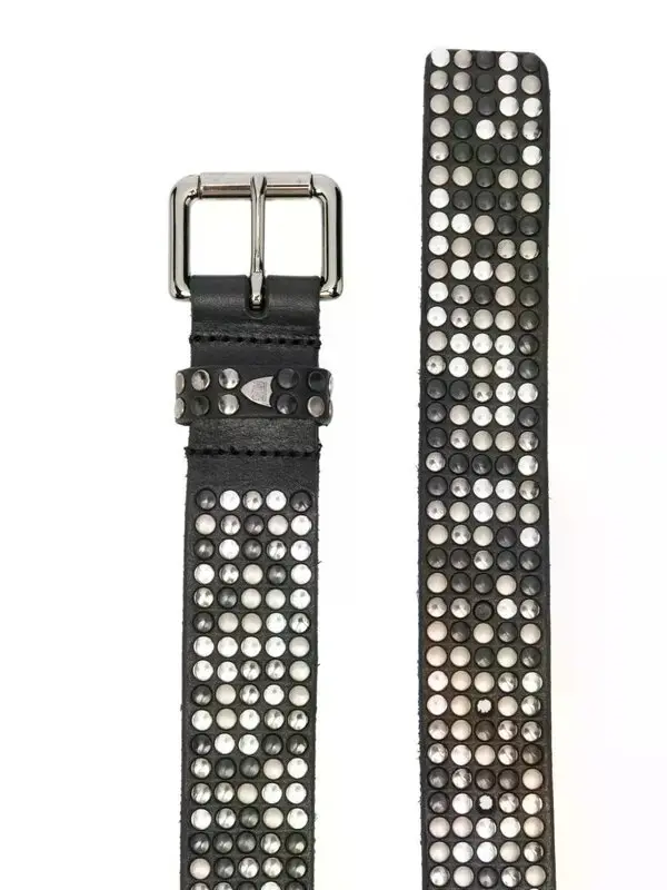 HTC LOS ANGELES Studded Leather Belt - Black