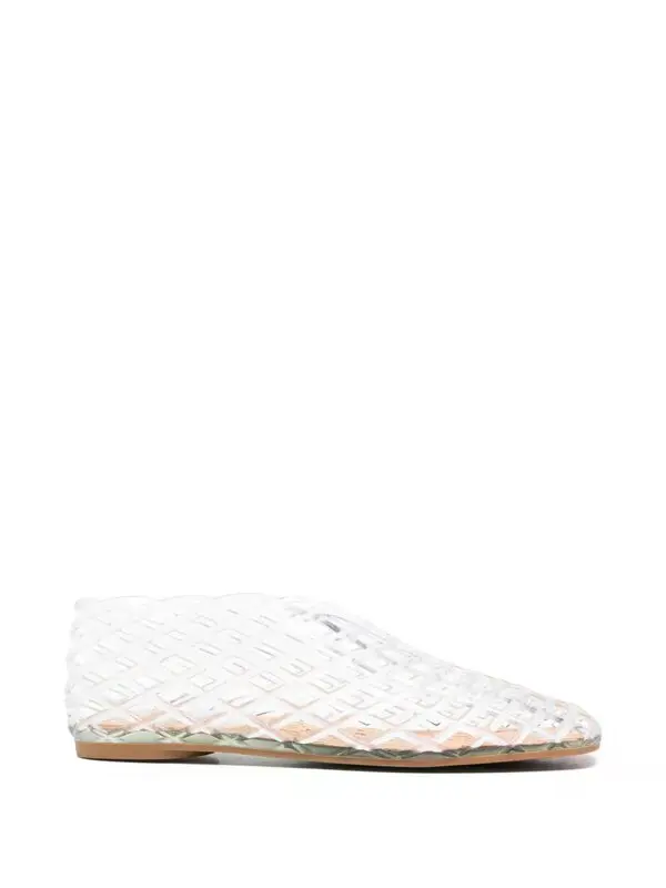 LA PISCINE Perforated Ballet Flats - White