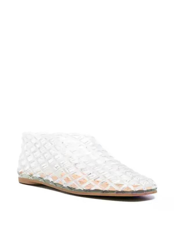 LA PISCINE Perforated Ballet Flats - White