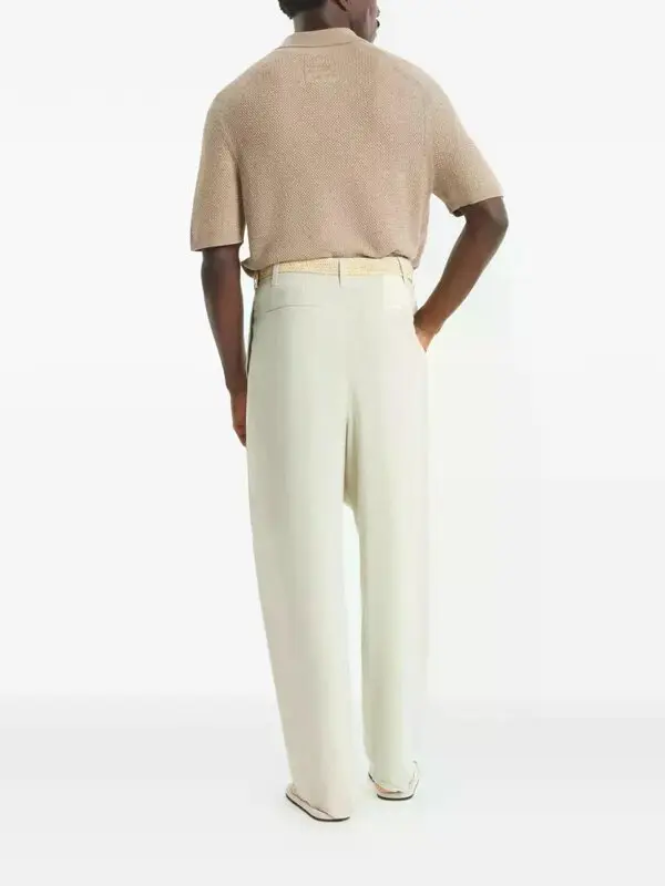 Maison Kitsuné Textured Knit Short-sleeve Polo Shirt