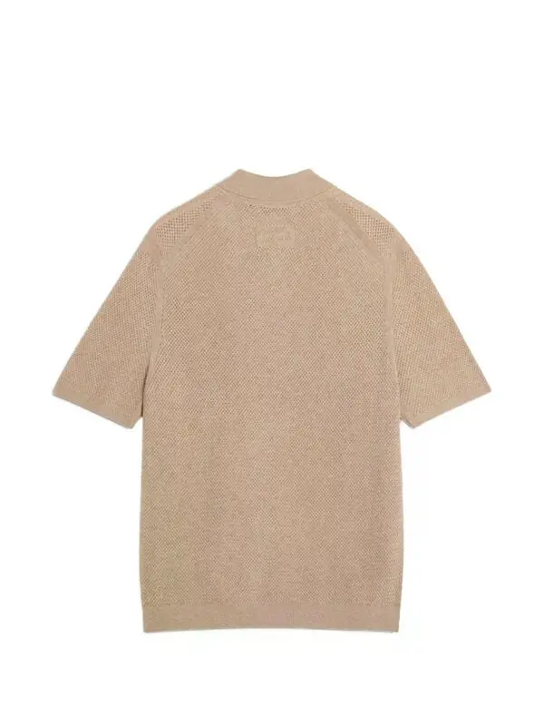 Maison Kitsuné Textured Knit Short-sleeve Polo Shirt