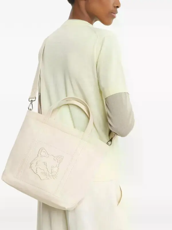 Maison Kitsuné Fox Head Small Tote Bag - Neutrals