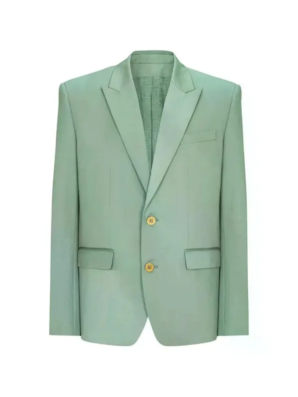 Balmain Single-breasted Peak-lapel Blazer - Green