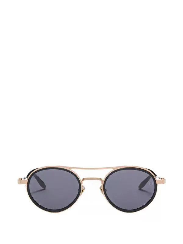 AKONI Astria Round-frame Sunglasses - Black
