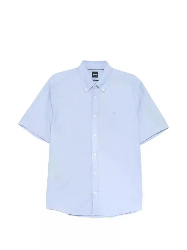BOSS Logo-embroidered Shirt - Blue