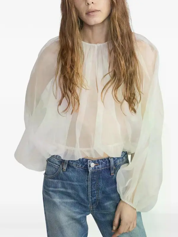 FRAME Balloon-sleeve Blouse - Neutrals