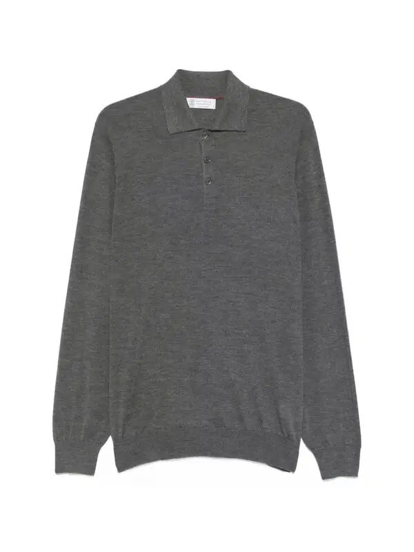 Brunello Cucinelli Button Long-sleeve Polo Shirt