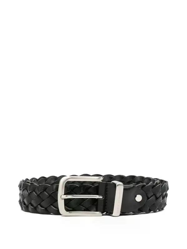 DANIELE ALESSANDRINI Braided Leather Belt - Black