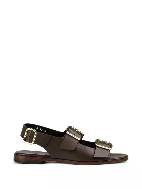 DOUCAL'S Leather Buckle Sandals - Brown