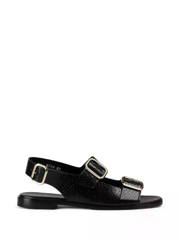 DOUCAL'S Printed Leather Sandals - Black