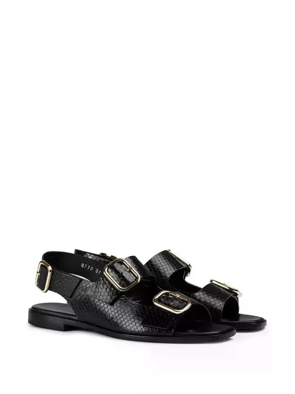 DOUCAL'S Printed Leather Sandals - Black