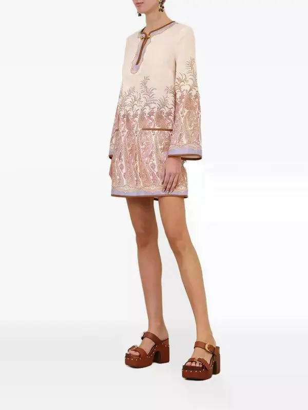 Zimmermann Alchemy Paisley-print Mini Dress - Neutrals