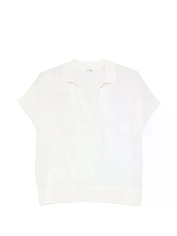 Aspesi V-neck Short-sleeve Top - Neutrals